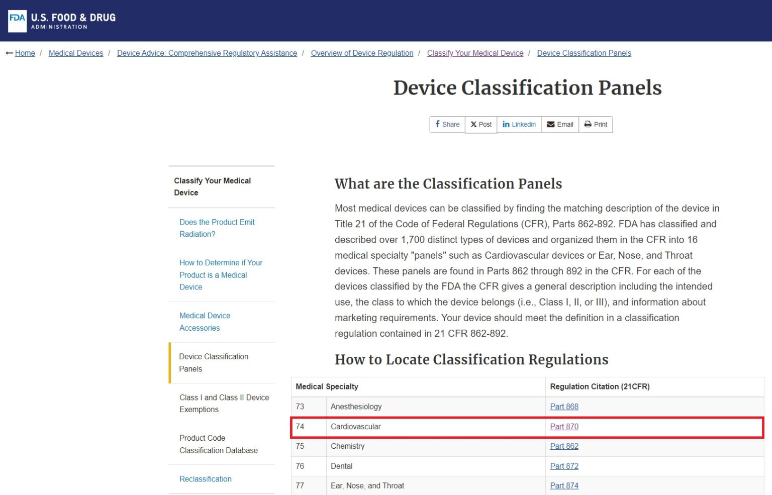 FDA Medical Device Classes